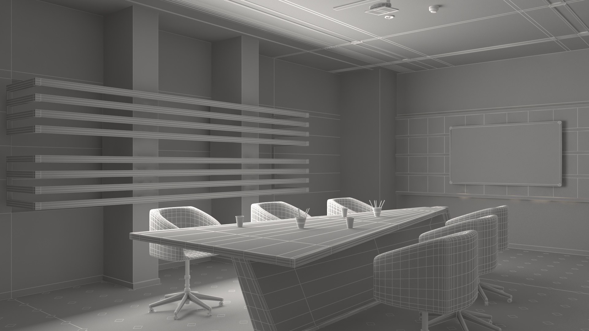 3D Room Office Boardroom Model - TurboSquid 1623202