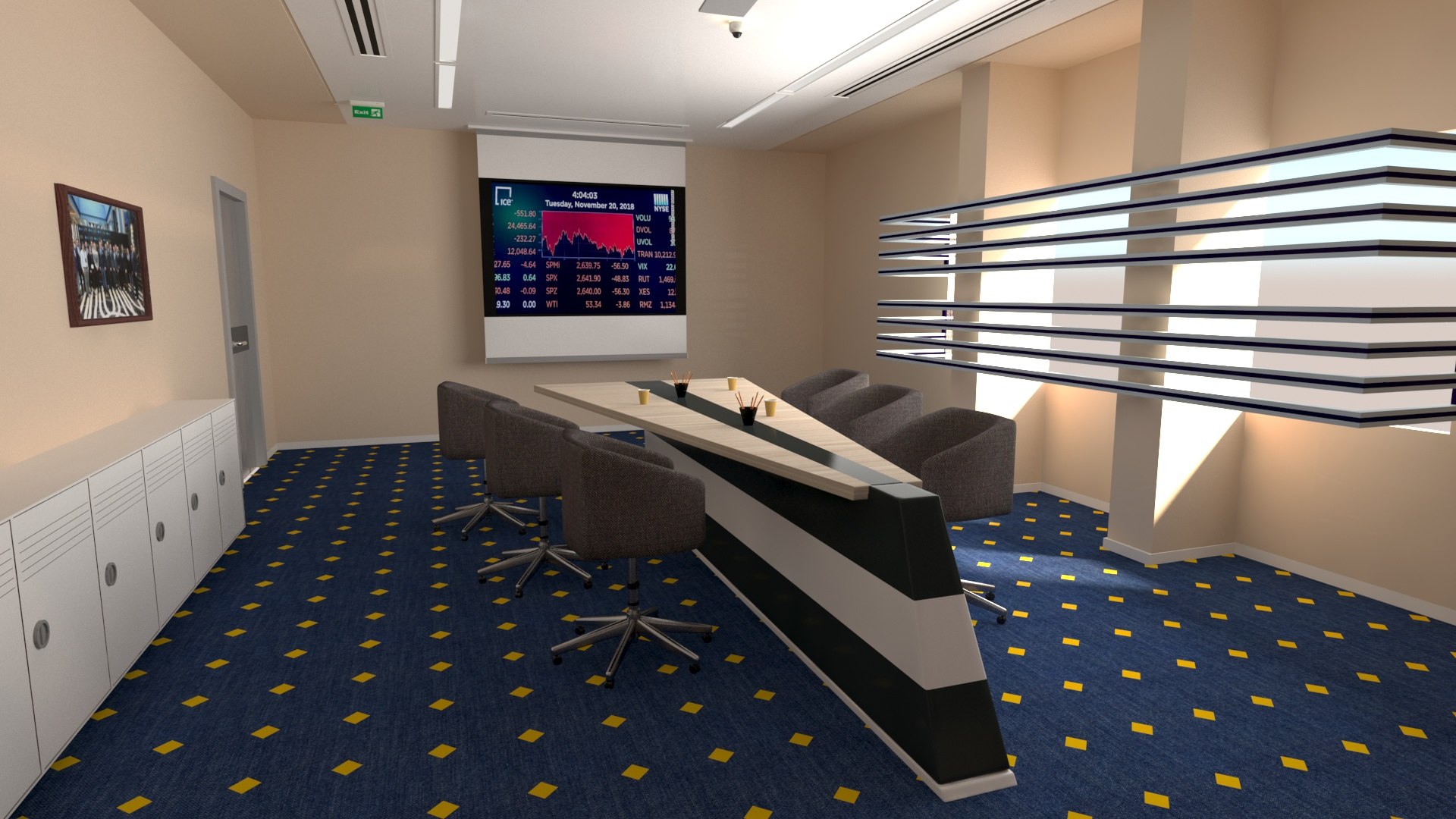 3D Room Office Boardroom Model - TurboSquid 1623202