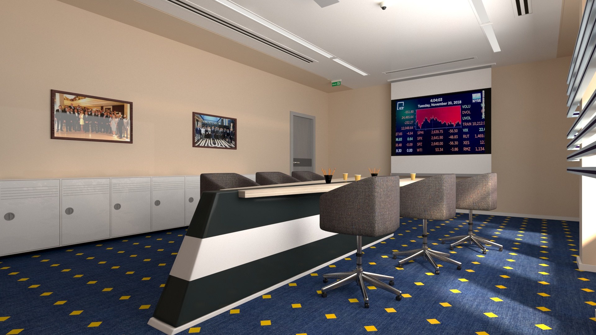 3D Room Office Boardroom Model - TurboSquid 1623202