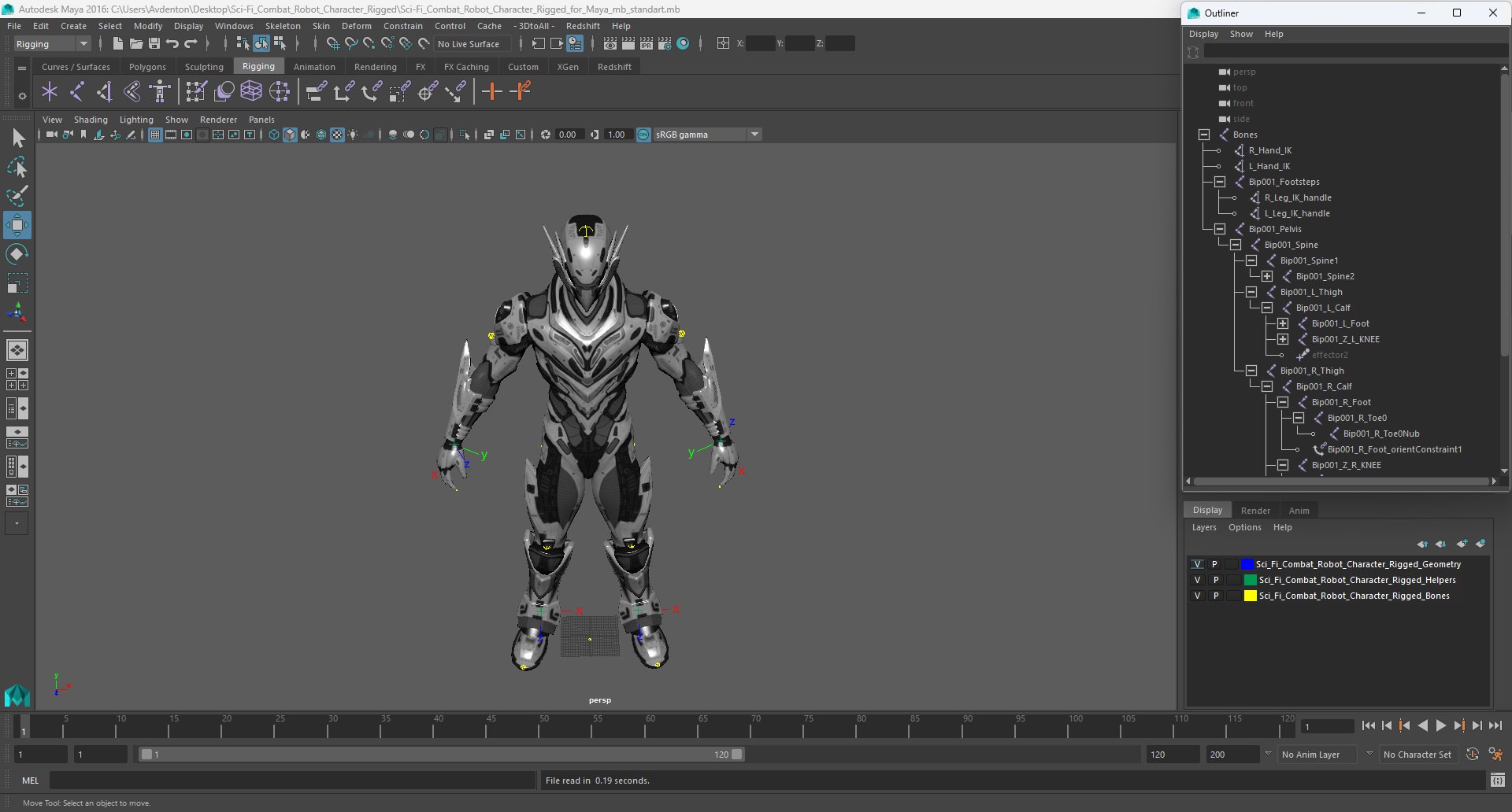 Sci-Fi Combat Robot Character Rigged For Maya 3D Model - TurboSquid 2280285