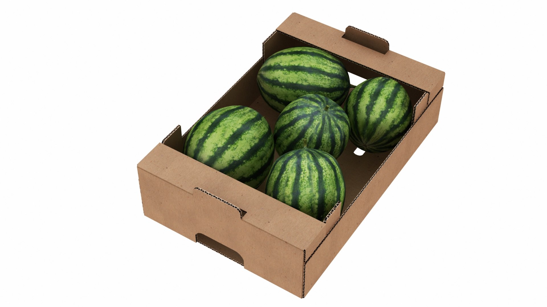 3D Fruit Cardboard Box Watermelons Model - TurboSquid 1542586