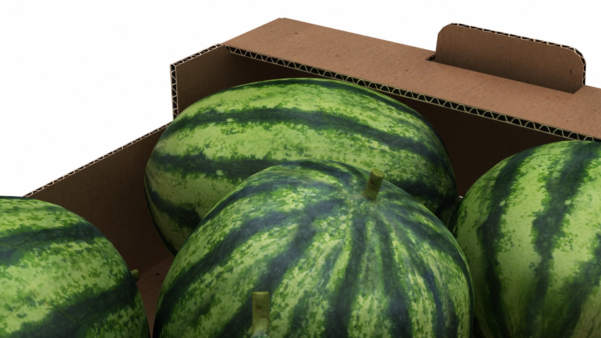 3D Fruit Cardboard Box Watermelons Model - TurboSquid 1542586