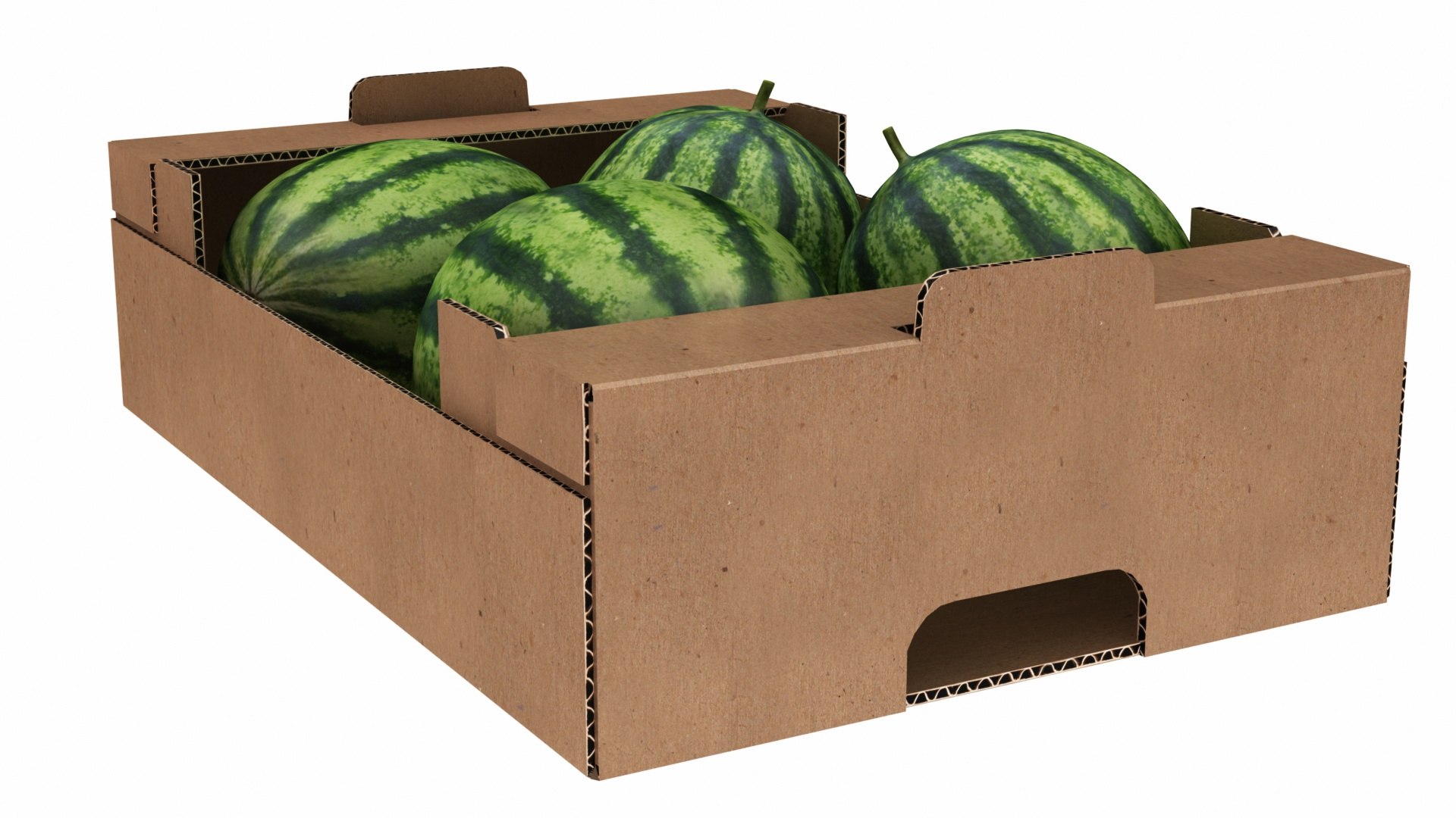3D Fruit Cardboard Box Watermelons Model - TurboSquid 1542586