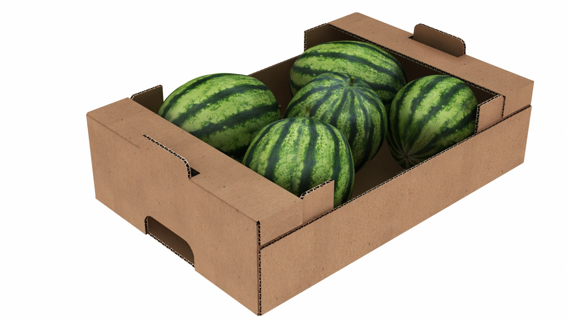 3D Fruit Cardboard Box Watermelons Model - TurboSquid 1542586