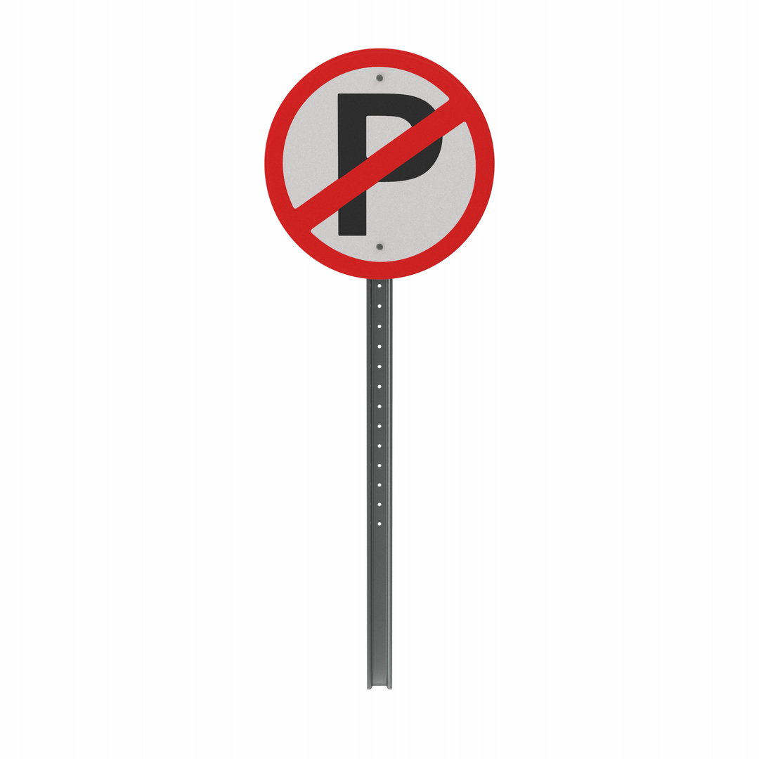 Road Sign No Parking Model - TurboSquid 2041742