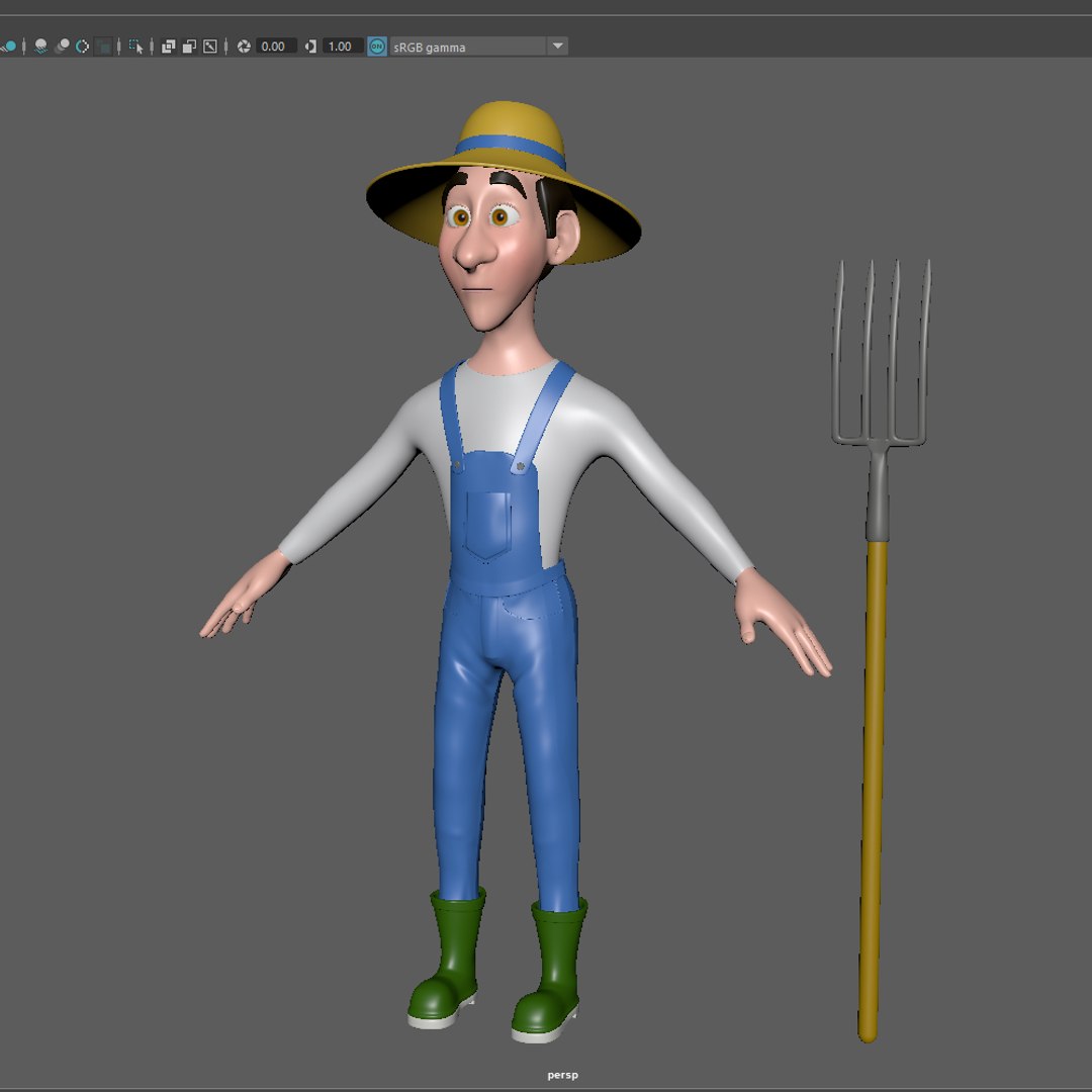 3D Farmer Cartoon - TurboSquid 1529400