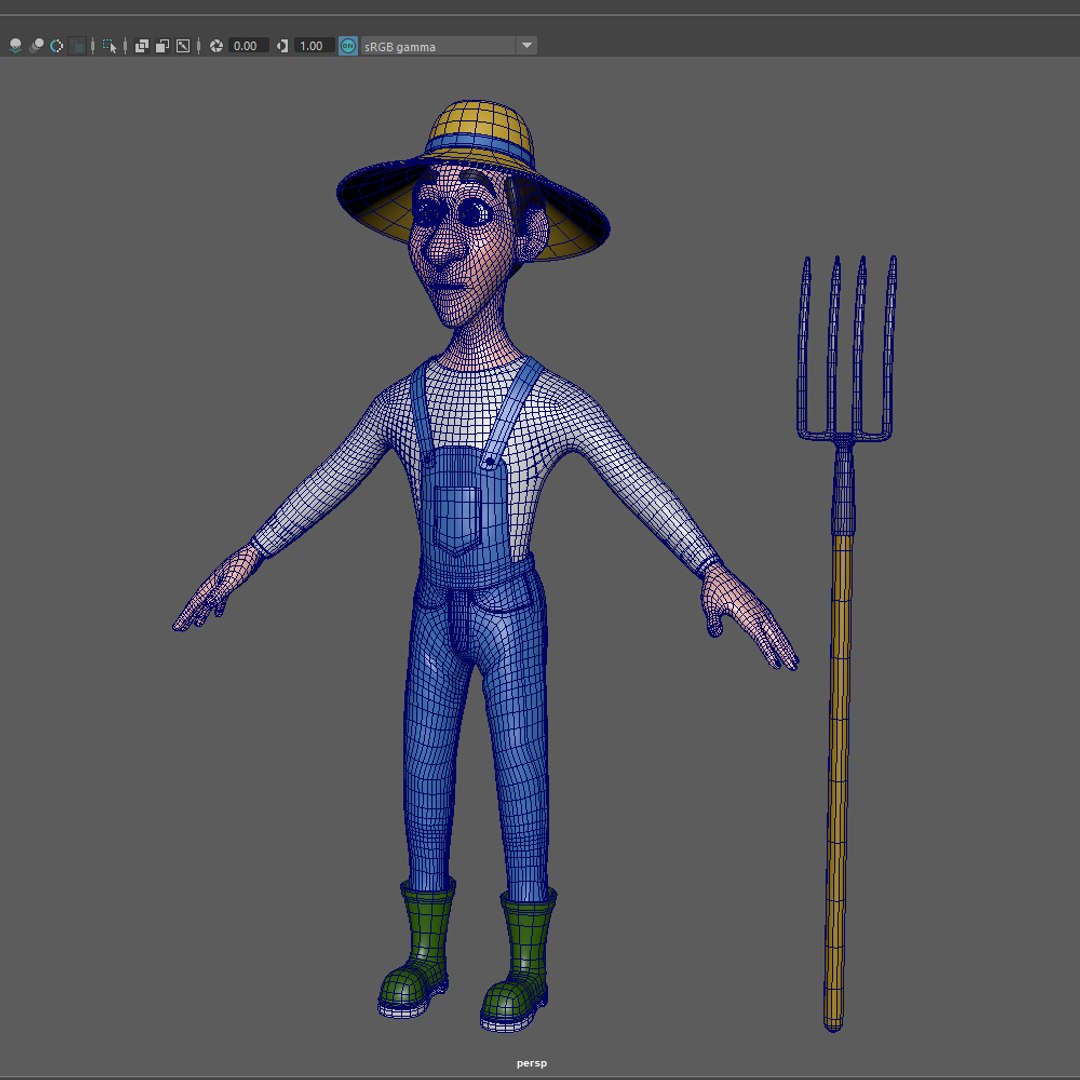 3D Farmer Cartoon - TurboSquid 1529400