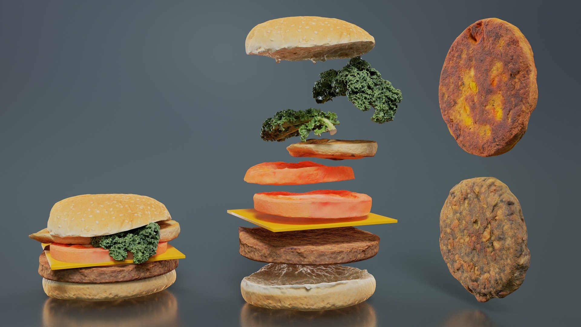 Home Made Hamburger Model - TurboSquid 2190690