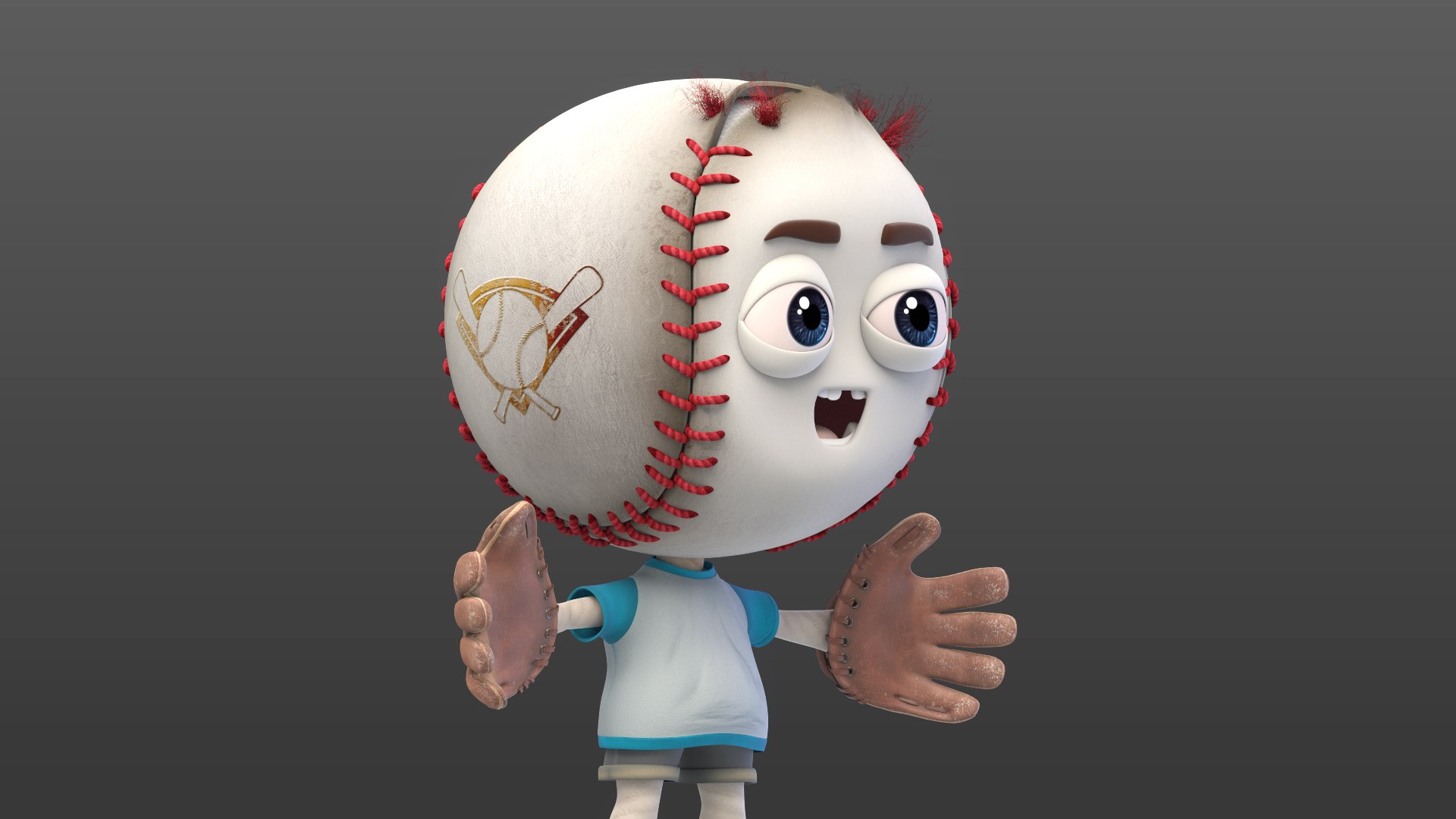 3D Baseball Cartoon Character Rigged Model - TurboSquid 2420295