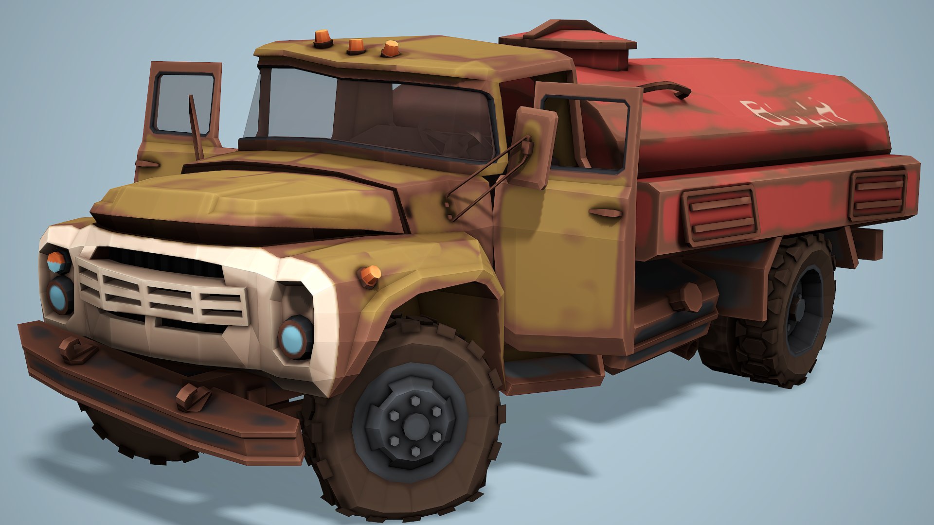 3D Zil-130 Old Truck -Low Poly Stylized Model - TurboSquid 1962584