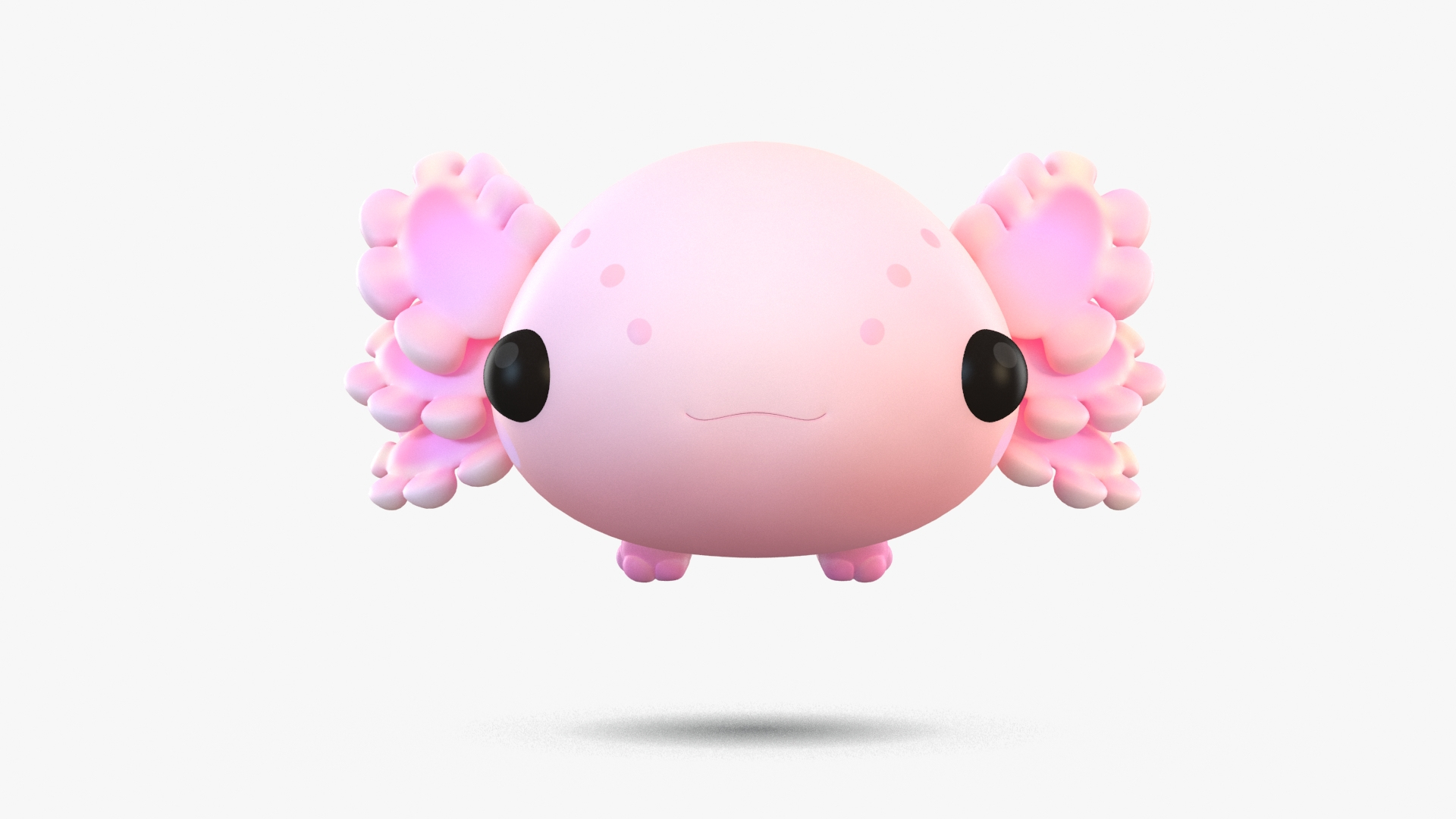 3D Model Cute Cartoon Axolotl - TurboSquid 1522226