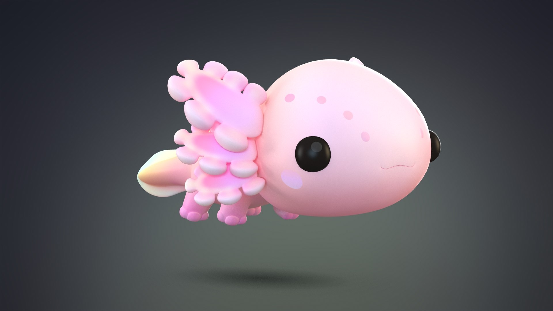 3D Model Cute Cartoon Axolotl - TurboSquid 1522226