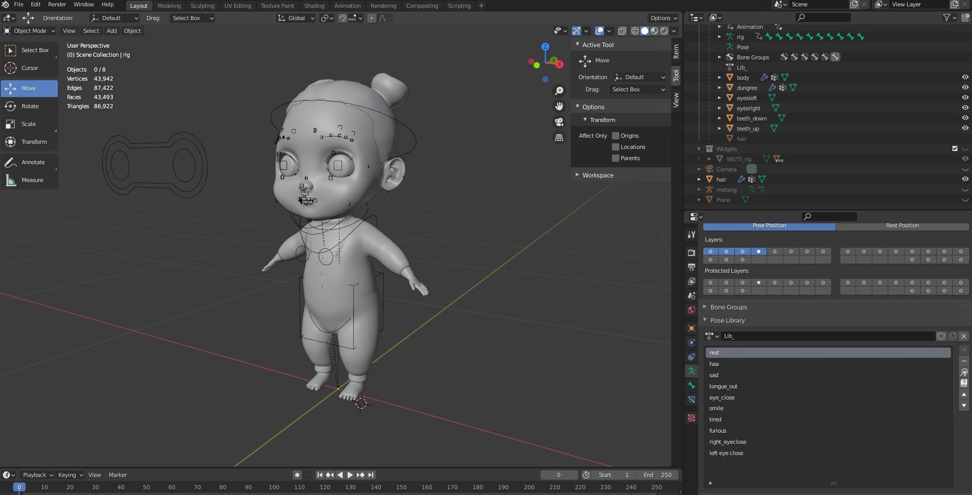 3D Cartoon African Girl Full Rigged - TurboSquid 1730377