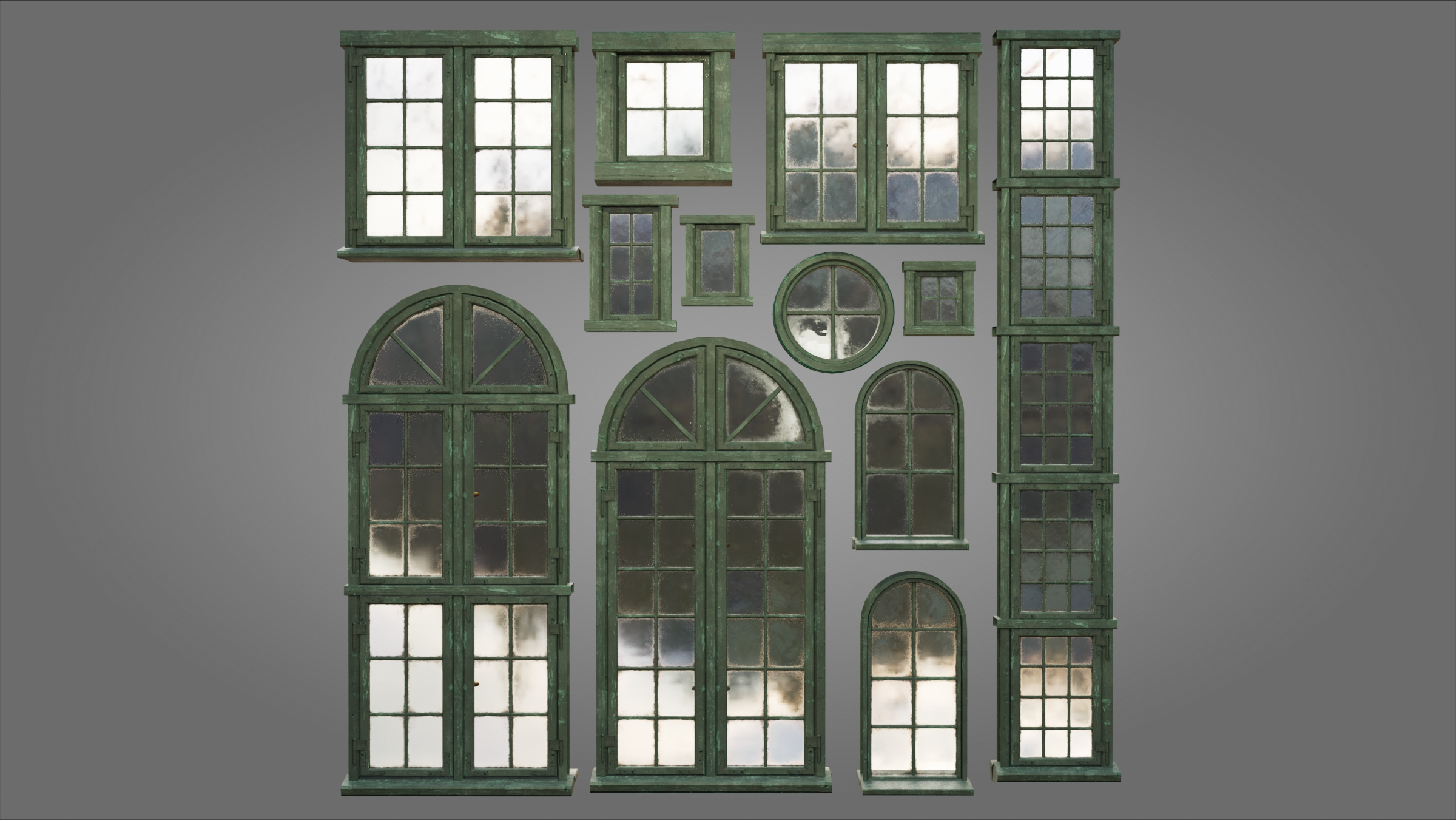 Old Lattice Windows Brown - PBR 3D model - TurboSquid 1847579
