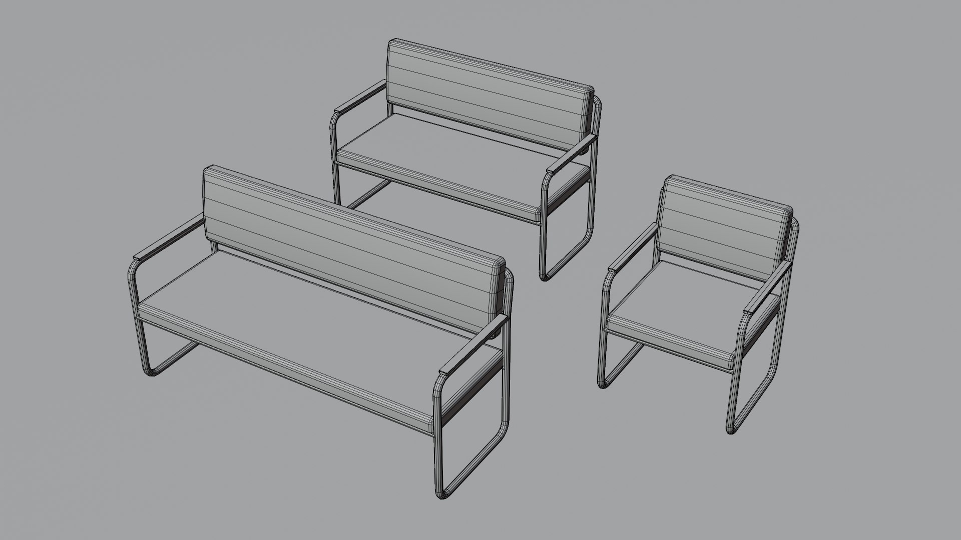 Retro Hospital Benches 3D model - TurboSquid 2174047