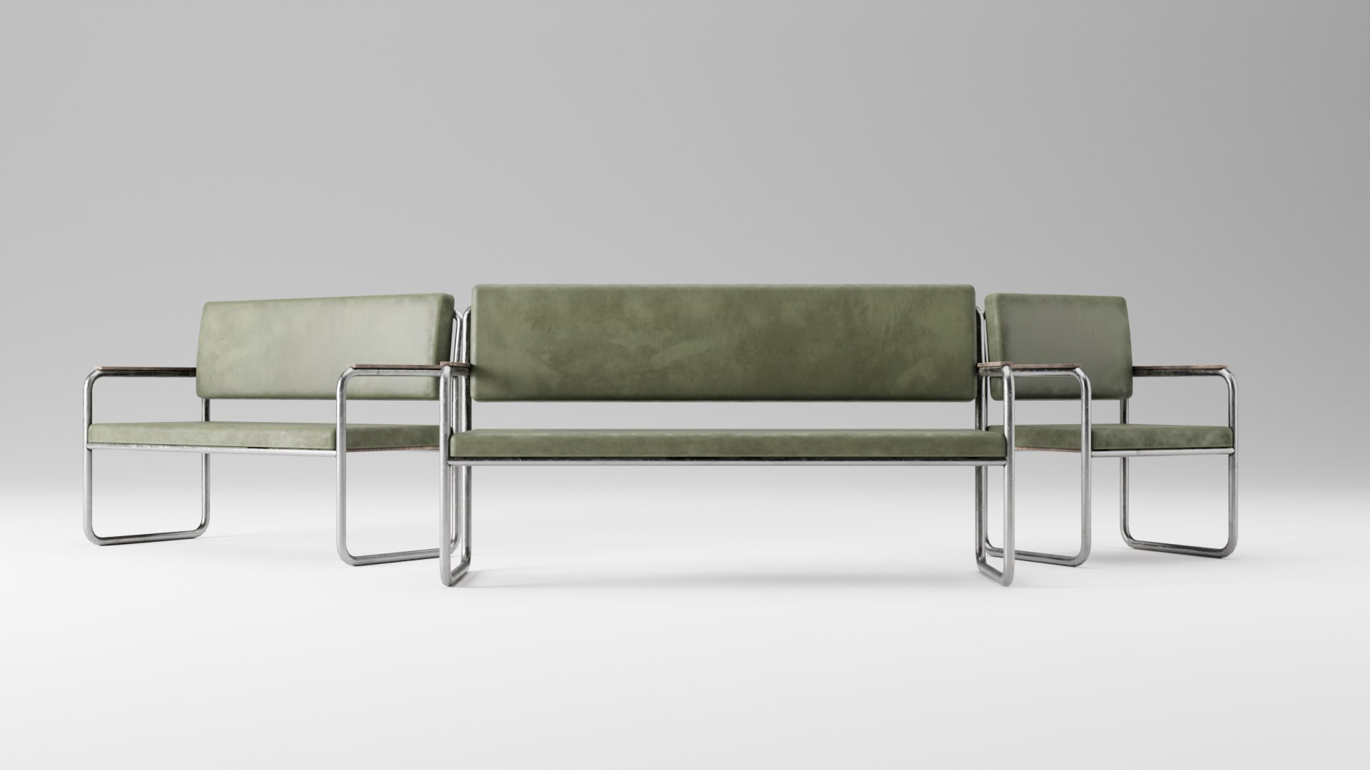 Retro Hospital Benches 3D model - TurboSquid 2174047