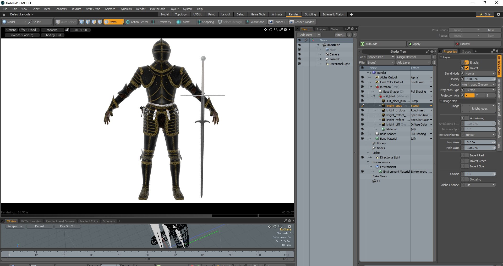 3D Medieval Knight Black Gold Full Armor Rigged For Modo - TurboSquid ...