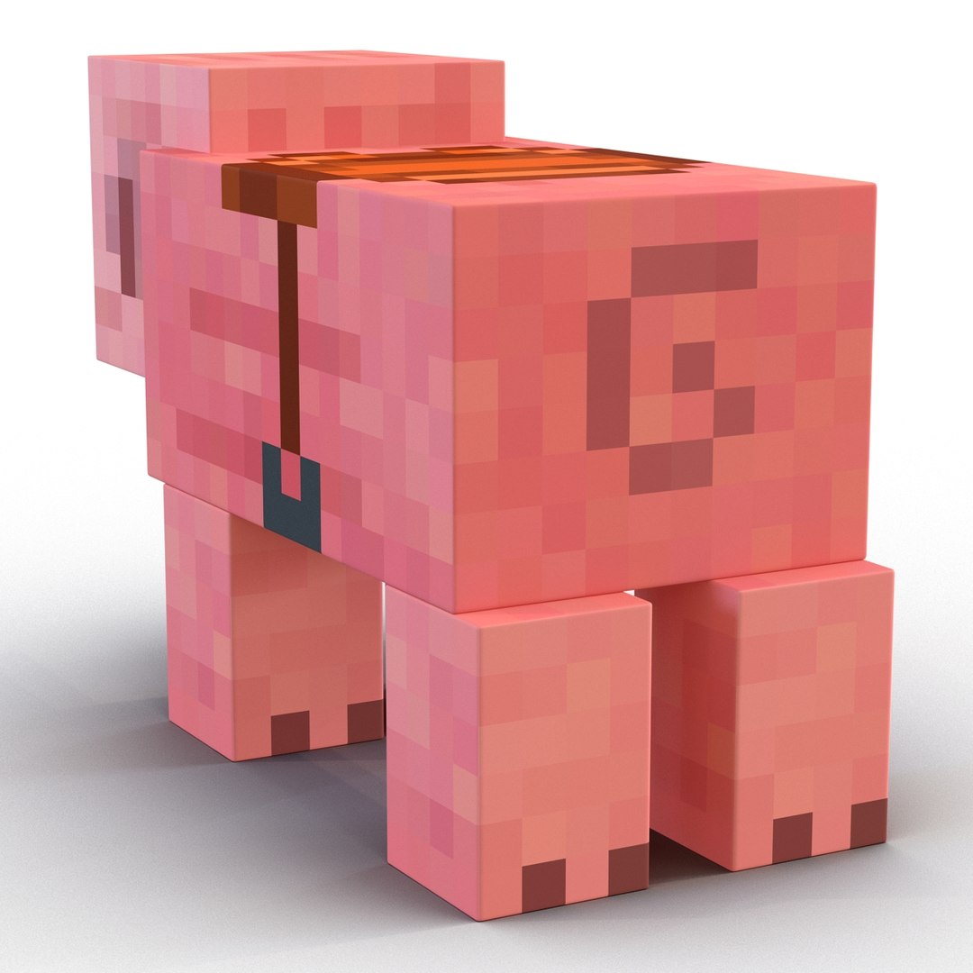 3d Minecraft Pig Saddle