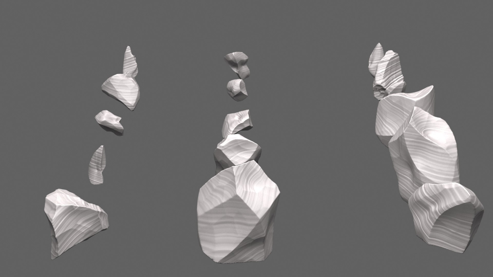 3D Obsidian Rocks HD Pack 2 - 16 Pieces - TurboSquid 1746579