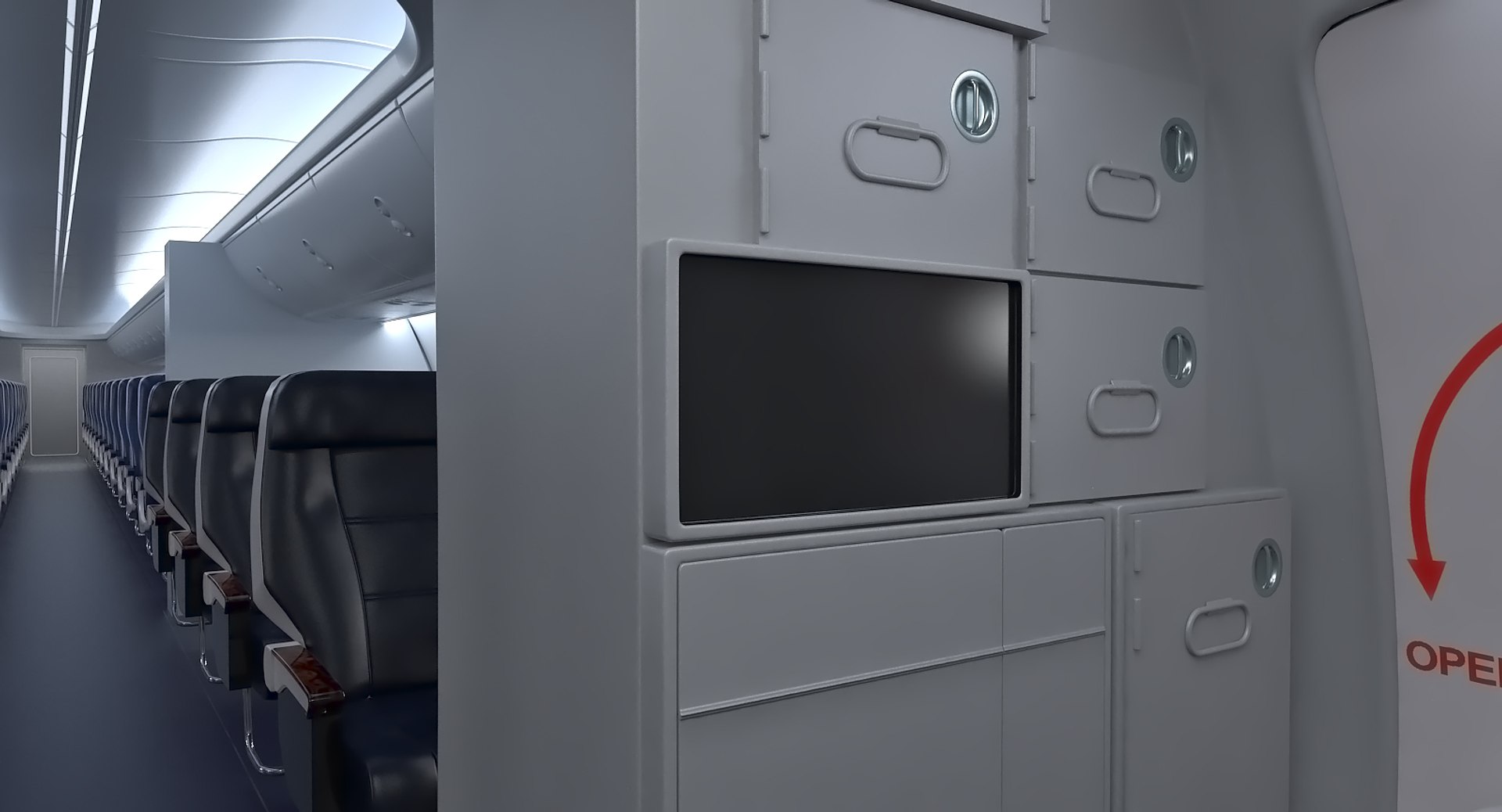 3D Model Boeing 737 Passenger Cabin - TurboSquid 1190170