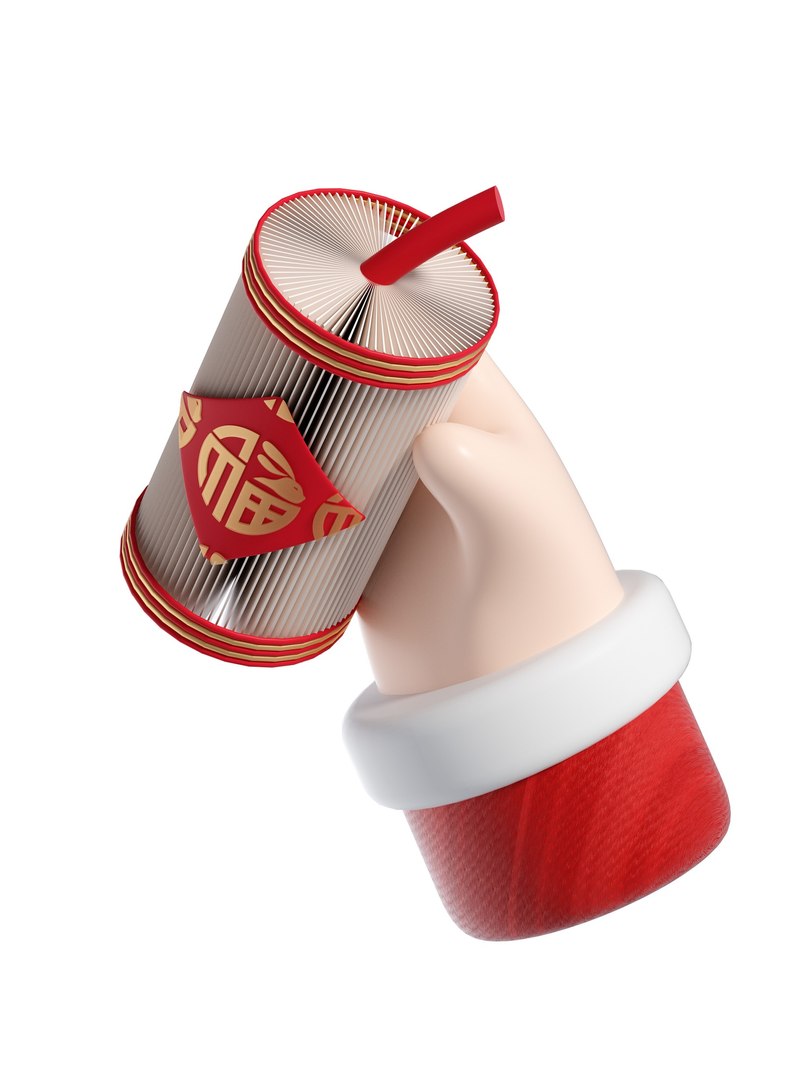 3D Hand Firecracker Cartoon Wind Cute - TurboSquid 2030612