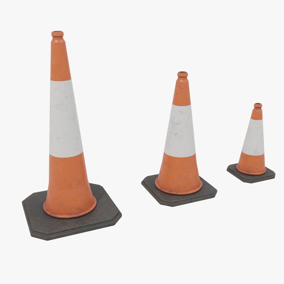 Traffic Cones in three standard sizes 3D model - TurboSquid 2040073
