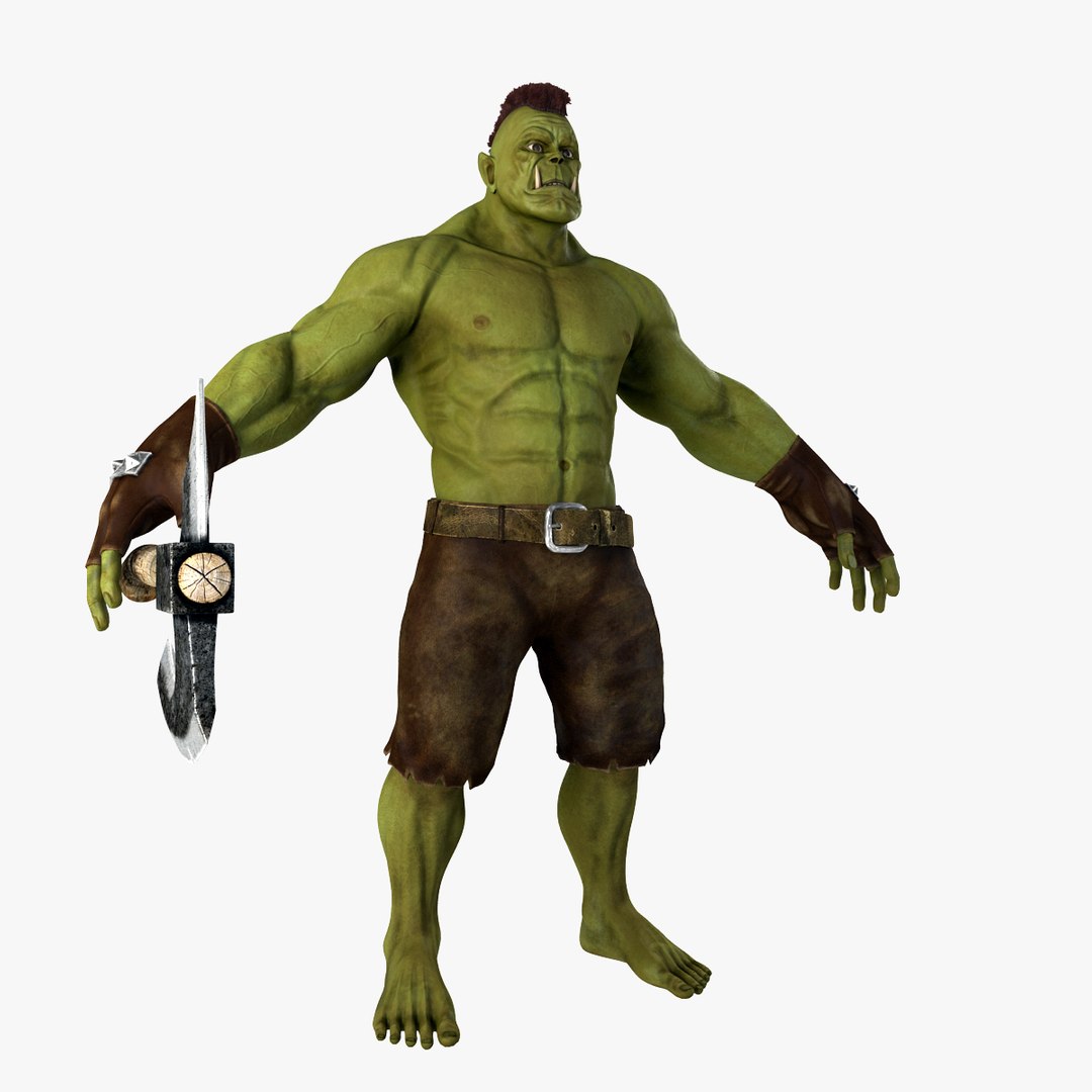 3d orc modeled