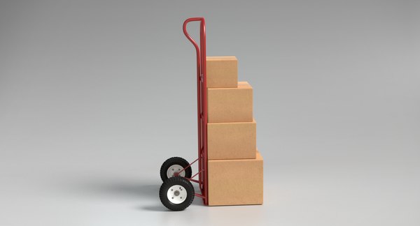 hand truck boxes 3d model