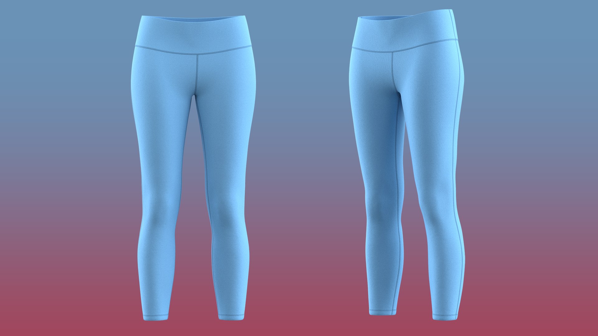 Women Mid-Waisted Leggings 3D model - TurboSquid 2010136