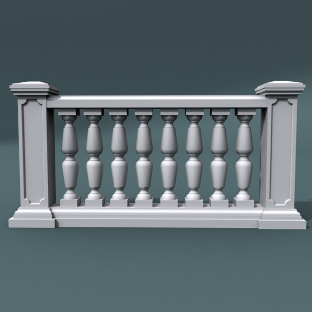 3d model of balustrade architectural
