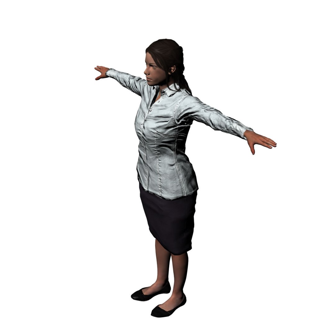 Modeled Character T-pose 3d Model