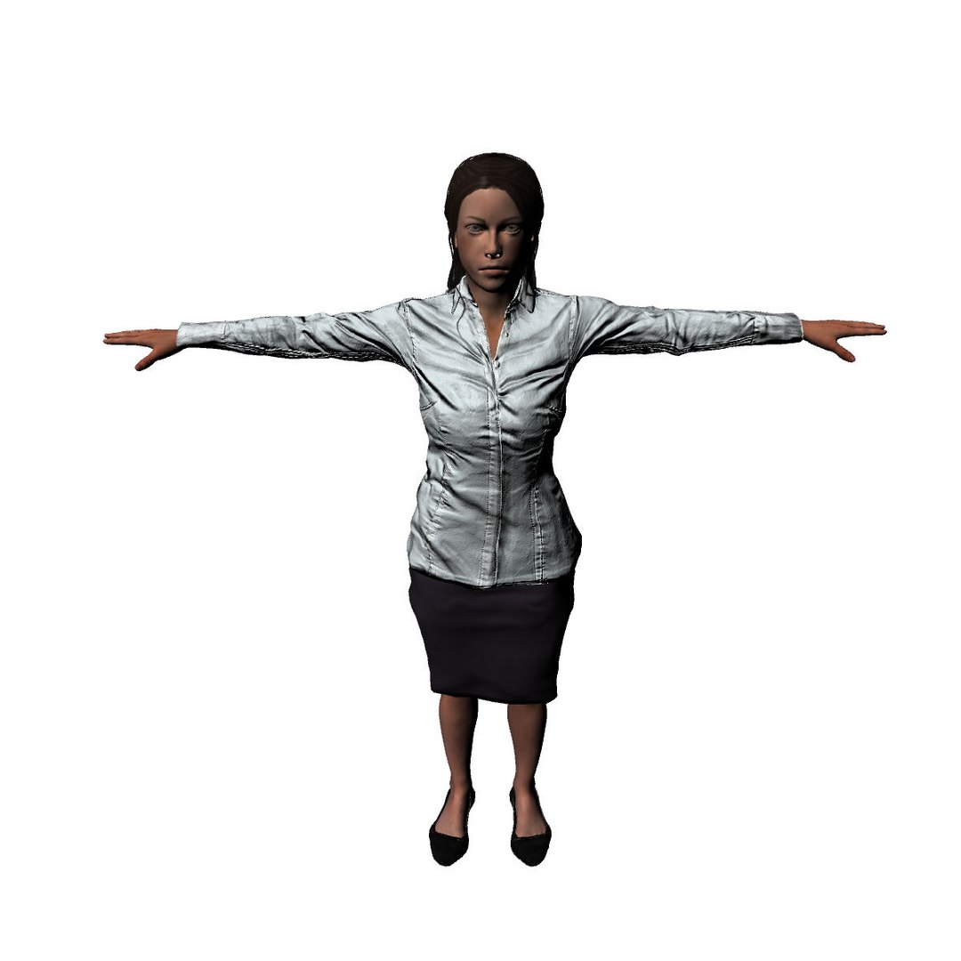 Modeled Character T-pose 3d Model