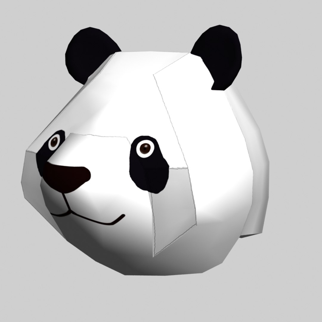 3ds Low-poly Panda Head