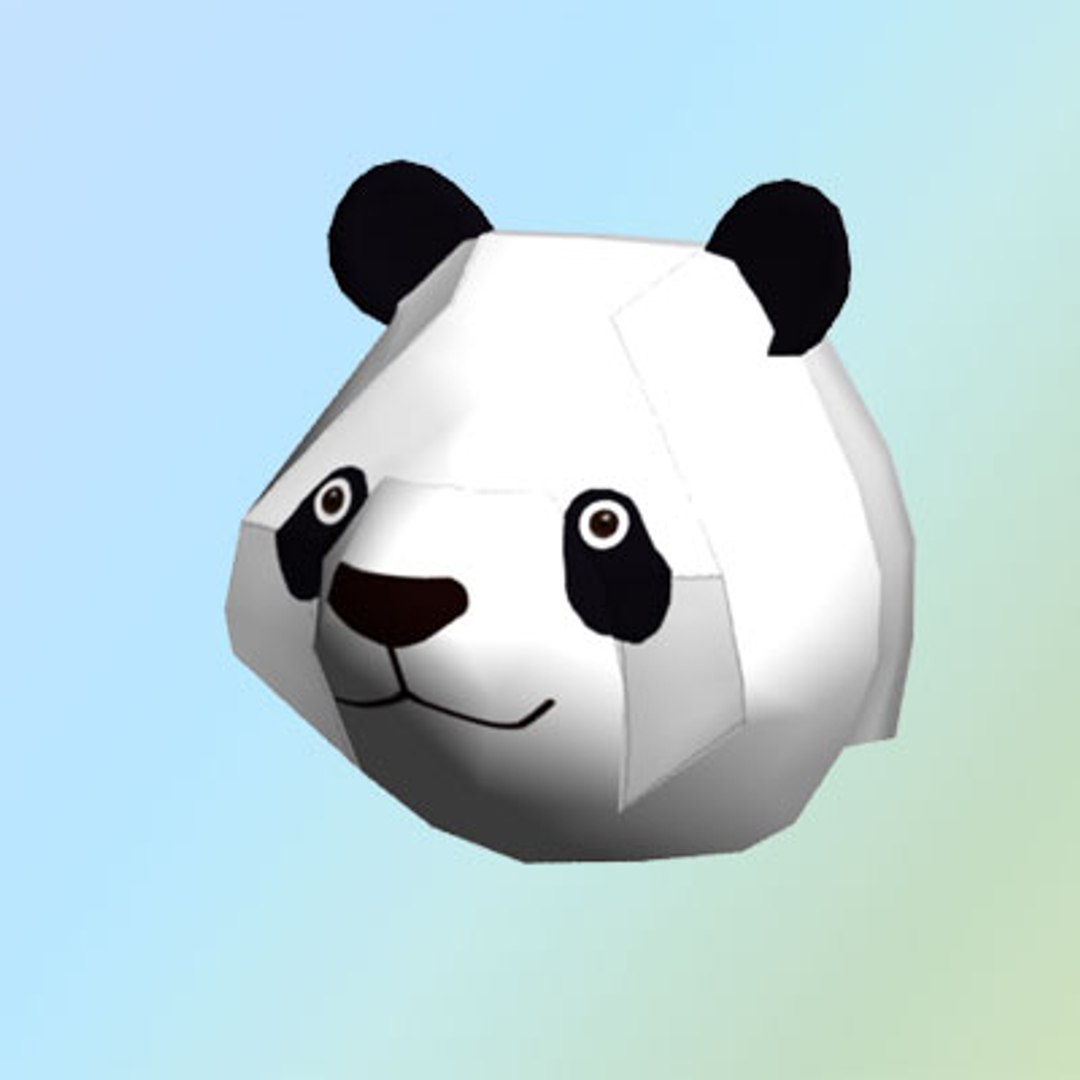 3ds Low-poly Panda Head