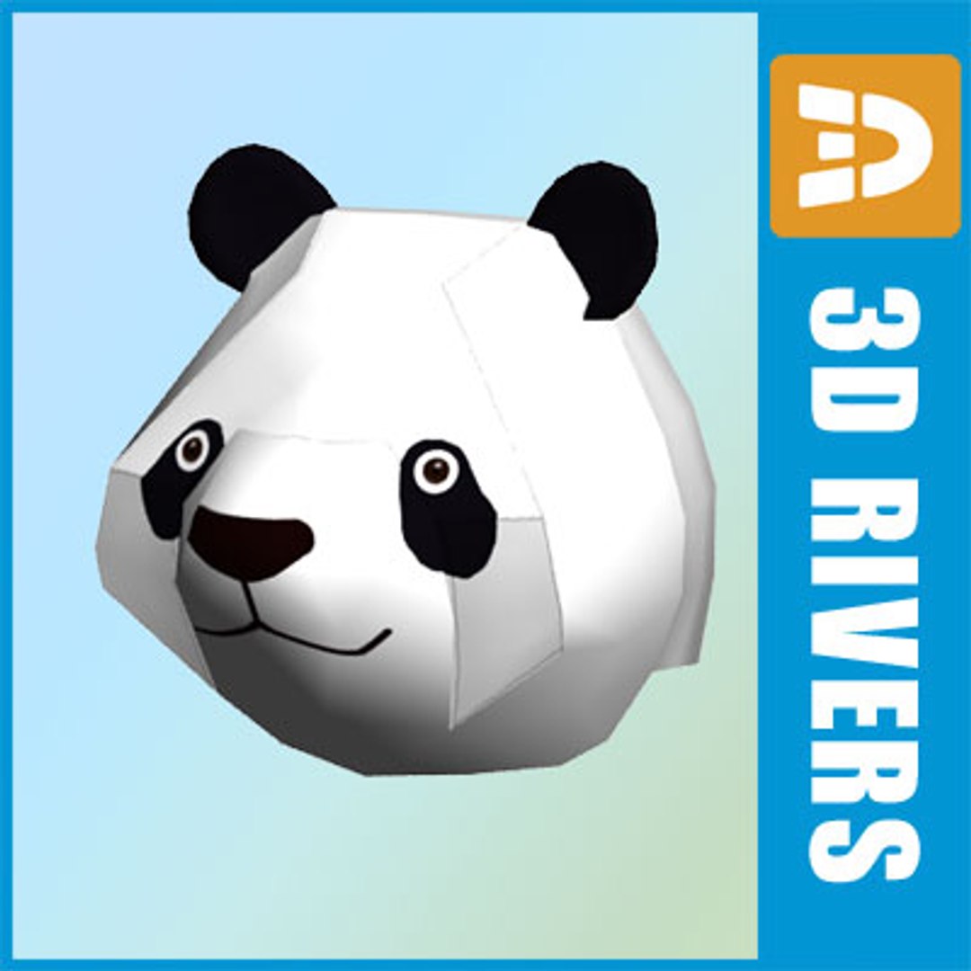 3ds Low-poly Panda Head