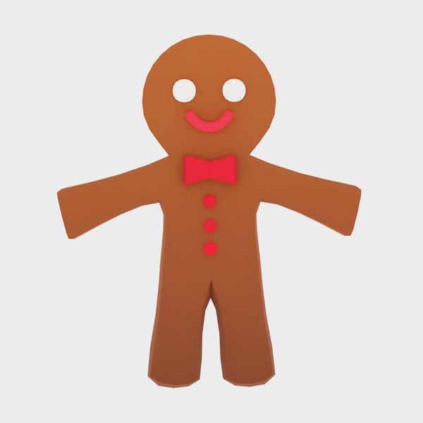 3D Gingerbread Cookie Man Low Poly Game Ready - TurboSquid 2003515