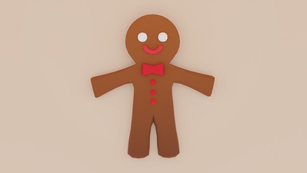 3D Gingerbread Cookie Man Low Poly Game Ready - TurboSquid 2003515