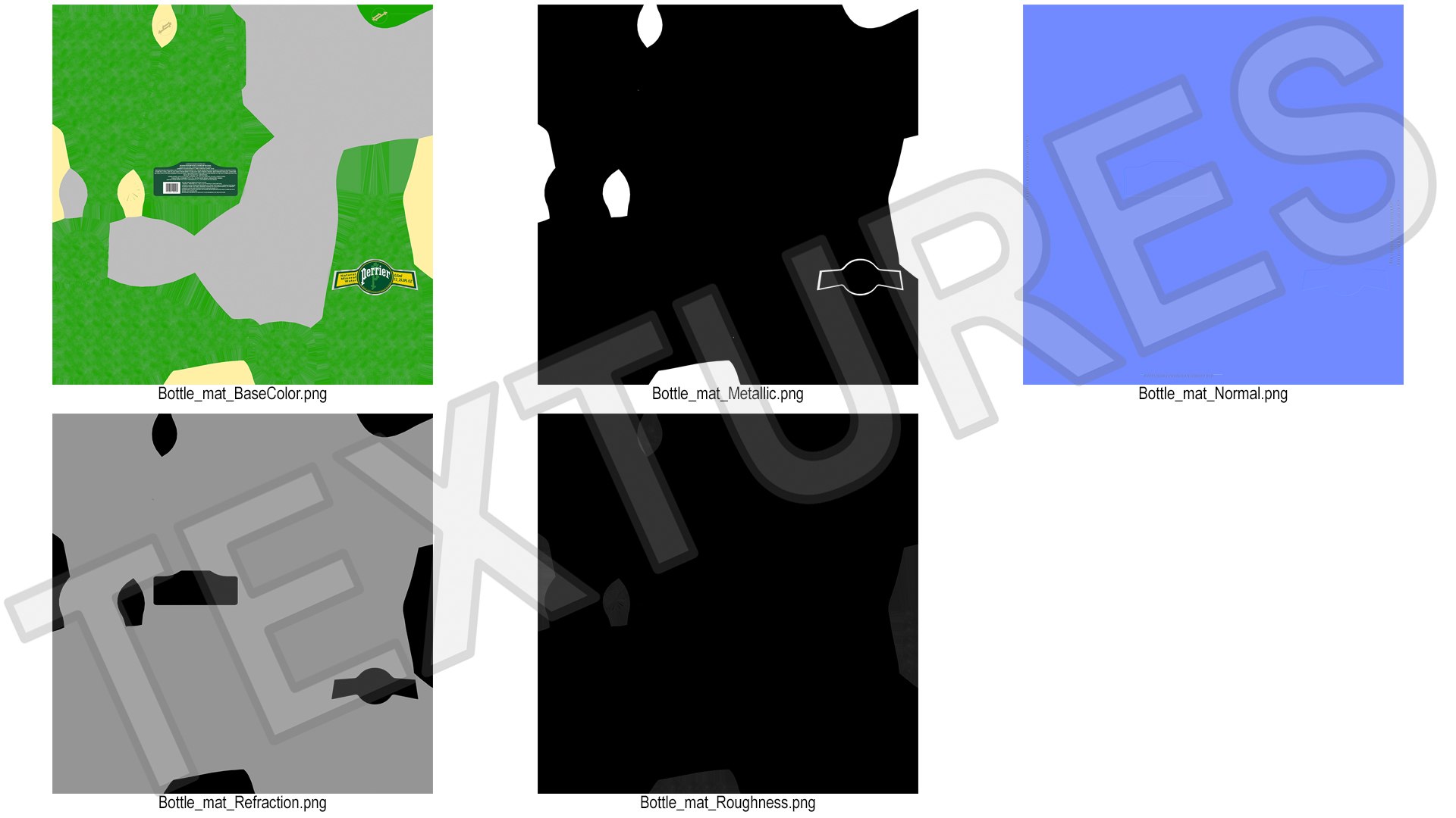 Water Bottle Perrier 075L 3D Model - TurboSquid 2376447