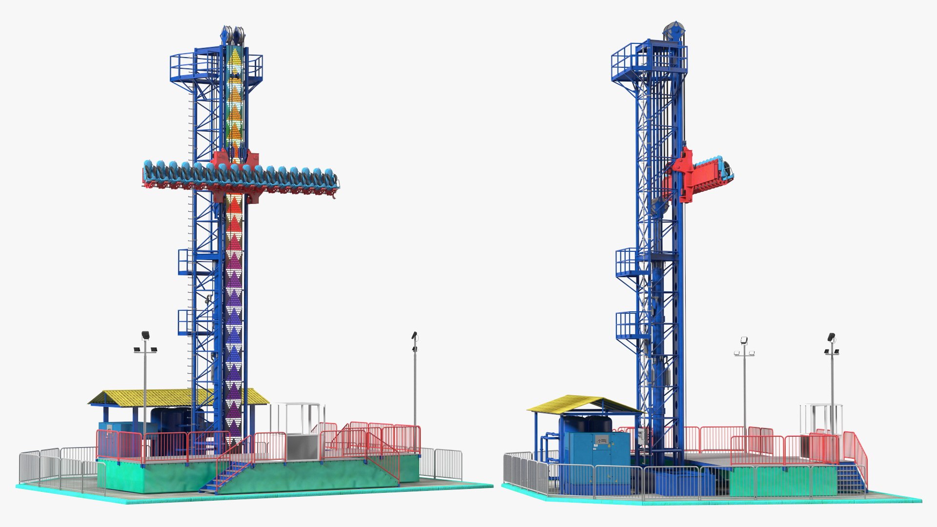 3D Drop Tower Ride Amusement Park Equipment Model - TurboSquid 1874701