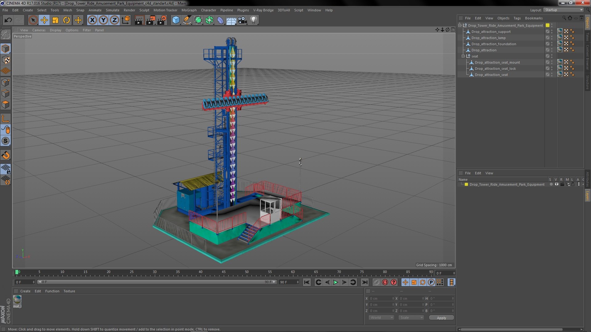 3D Drop Tower Ride Amusement Park Equipment model - TurboSquid 1874701