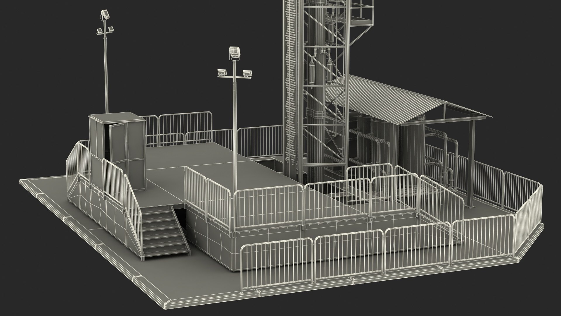 3D Drop Tower Ride Amusement Park Equipment model - TurboSquid 1874701