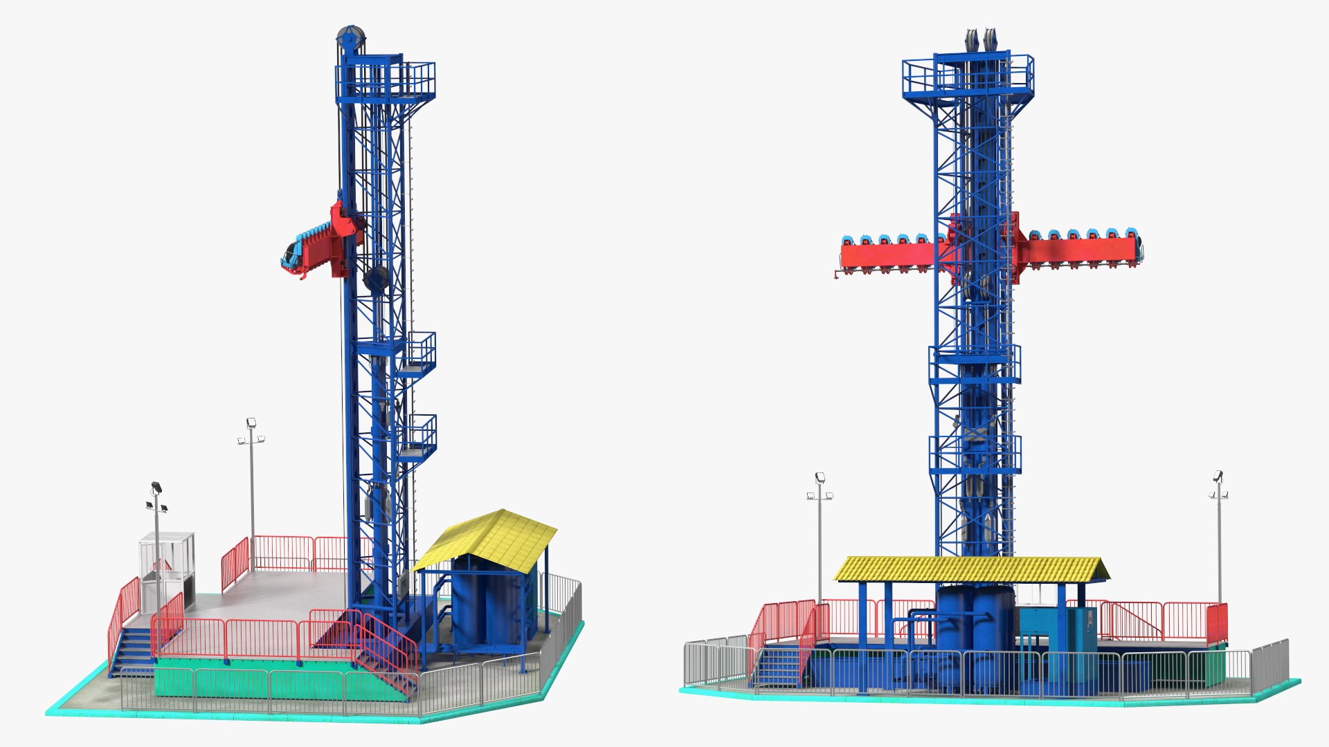 3D Drop Tower Ride Amusement Park Equipment Model - TurboSquid 1874701