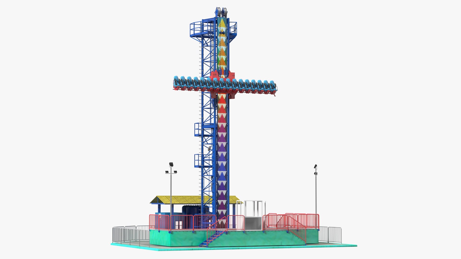 3D Drop Tower Ride Amusement Park Equipment model - TurboSquid 1874701