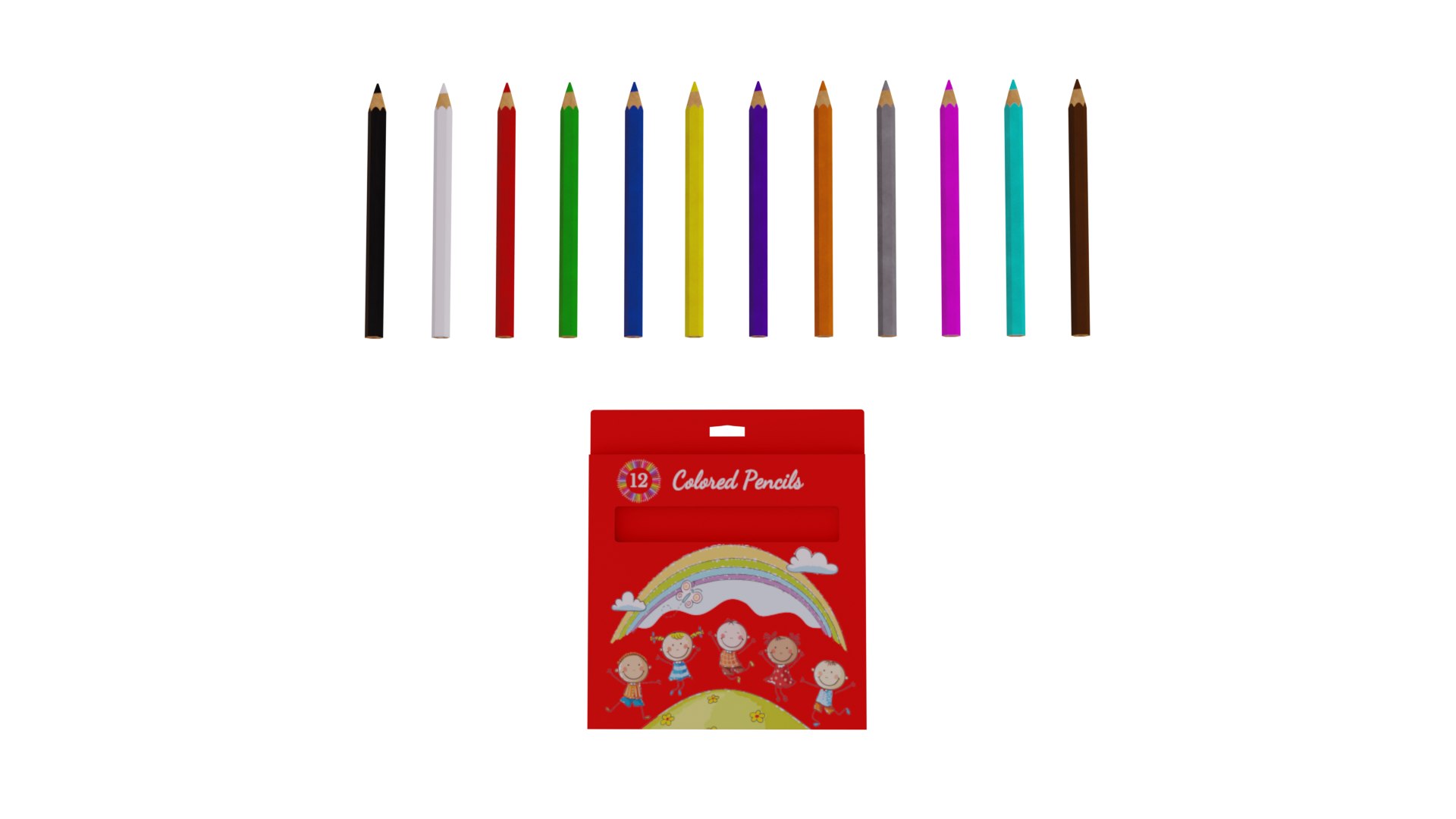 Colored Pencils - Box 3D - TurboSquid 1922646