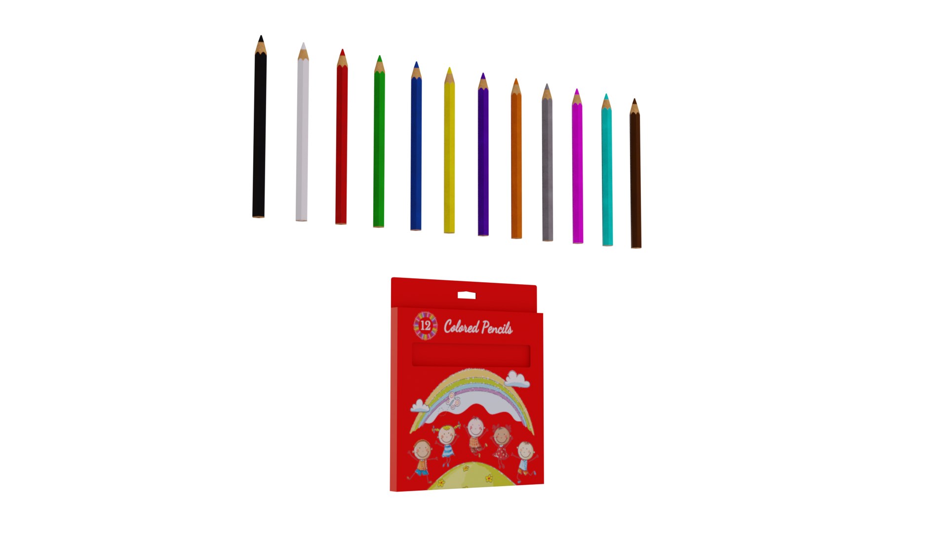 Colored Pencils - Box 3D - TurboSquid 1922646