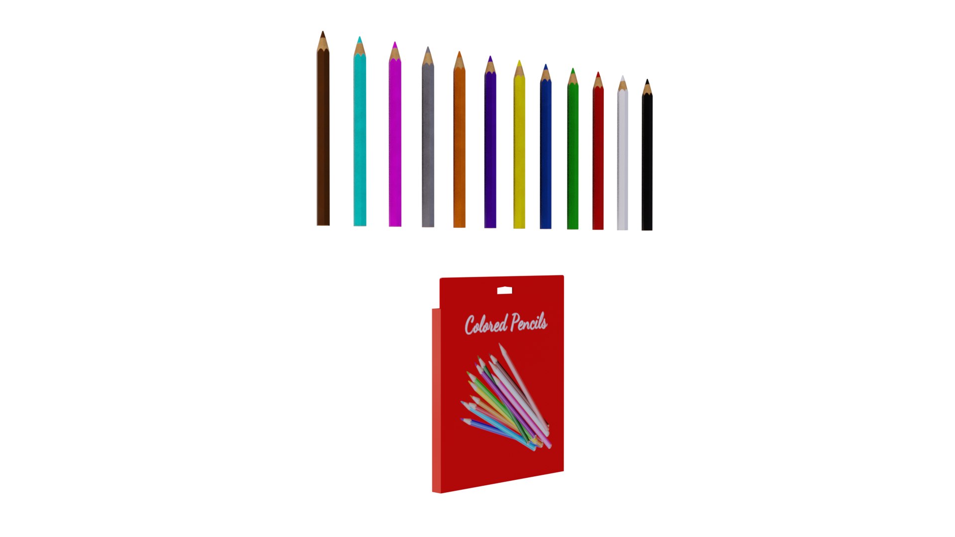 Colored Pencils - Box 3D - TurboSquid 1922646