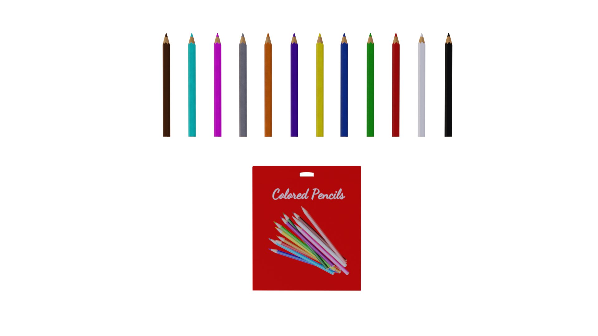 Colored Pencils - Box 3D - TurboSquid 1922646