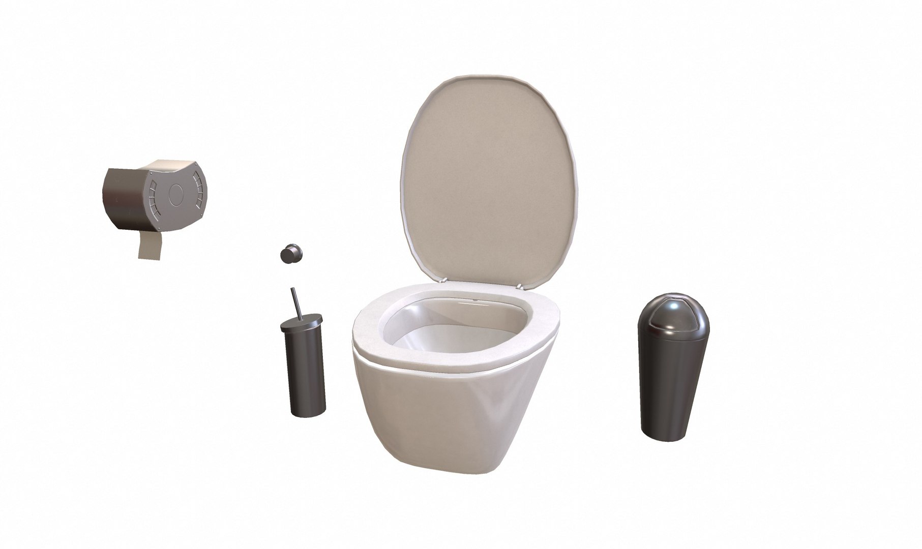 3D Toilet Set Bathroom Model - TurboSquid 1439953