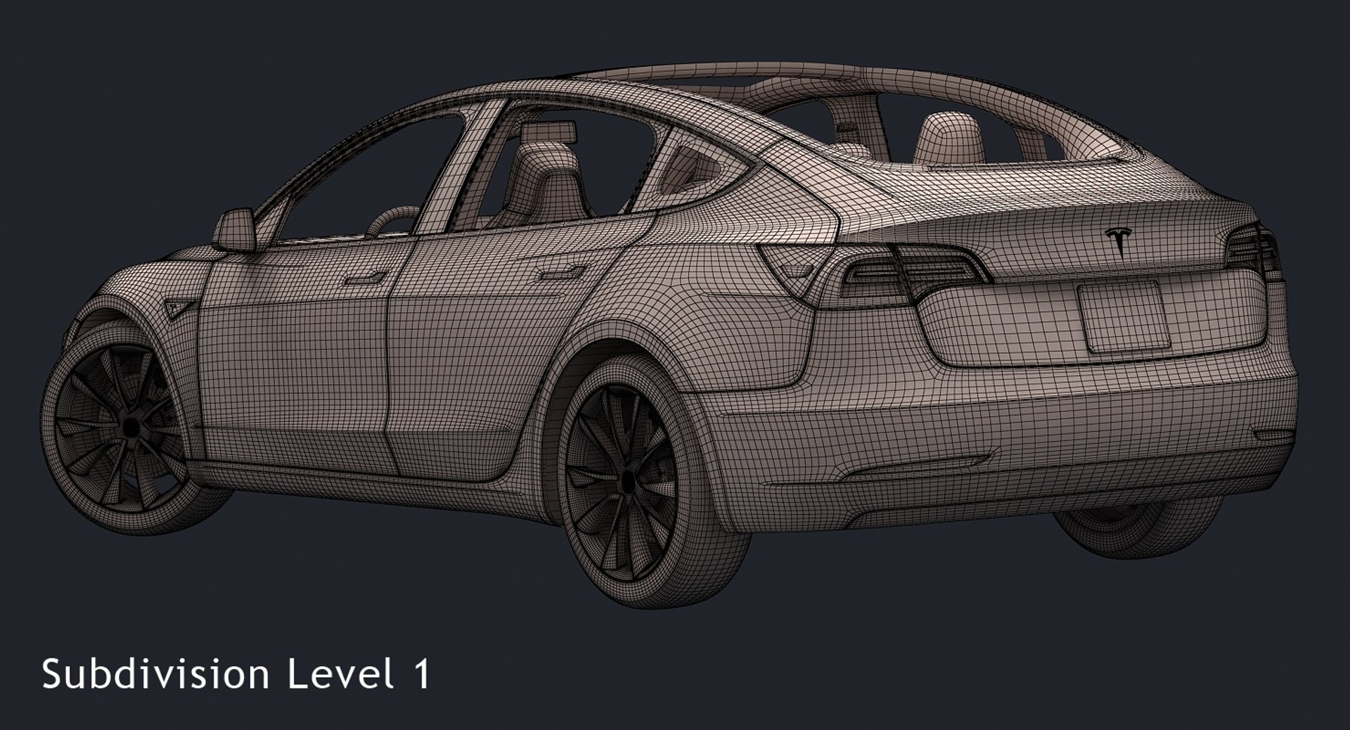 2018 Tesla 3 Interior 3d Max