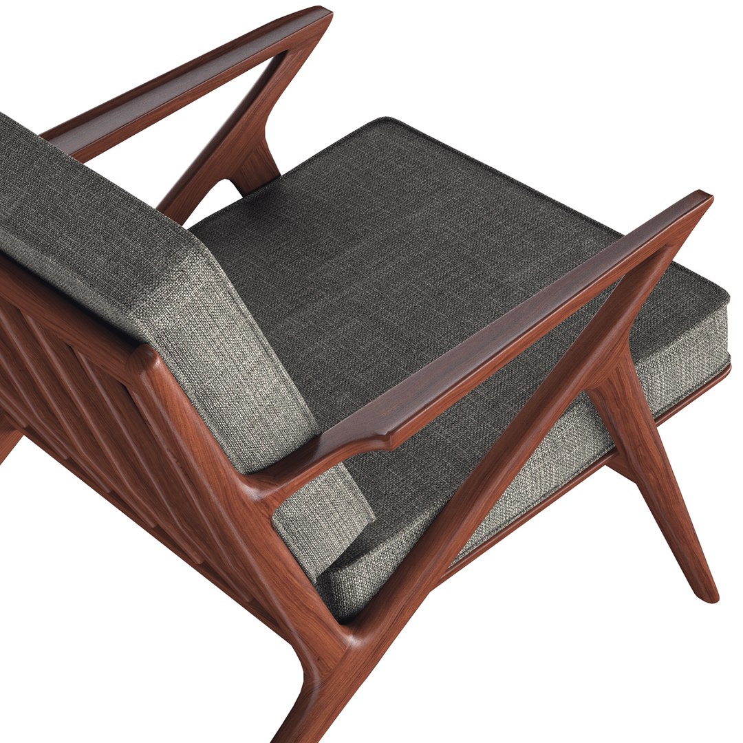 3D lounger fabric wood model - TurboSquid 1165147